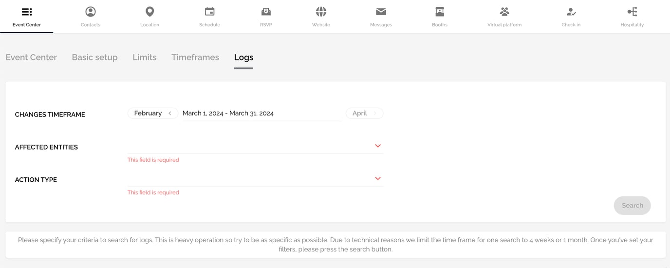 Use audit logs to review all adjustments made within your event